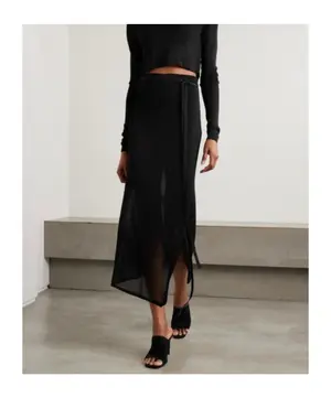 THE FRANKIE SHOP Alsen Knitted Midi Wrap Skirt