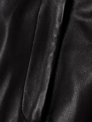 Nour Hammour Leather Wide-leg Trousers - Black