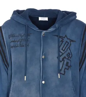 Off-White Button-up Drawstring Hoodie