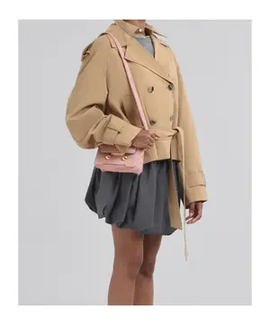 Marni Double-breasted Short Trench Jacket With Detachable Waistband