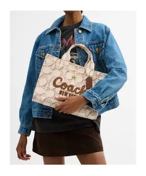 COACH Cargo Monogrammed Tote Bag - Nude