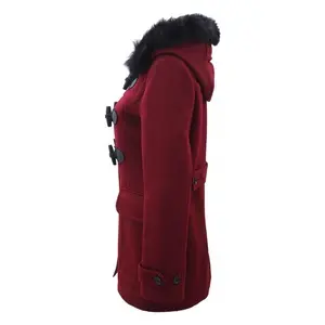 Burberry Hooded Coat With Horn Buckle Detailing