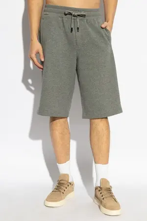 Dolce & Gabbana Logo Plaque Bermuda Shorts - Gray