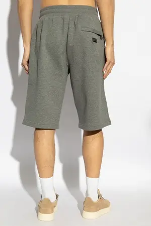 Dolce & Gabbana Logo Plaque Bermuda Shorts - Gray