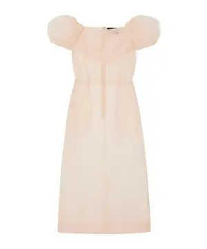 Simone Rocha Gathered Tulle Midi Dress
