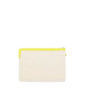 Celine Small Pouch With Strap In Textile With Print And Calfskin