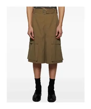 JIL SANDER Belted Cargo Shorts - Brown