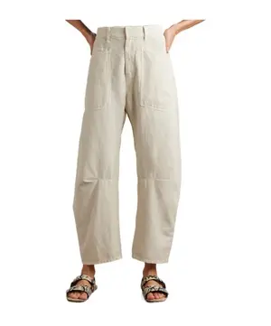 NILI LOTAN Shon Cotton And Linen-blend Twill Tapered Pants - Ecru