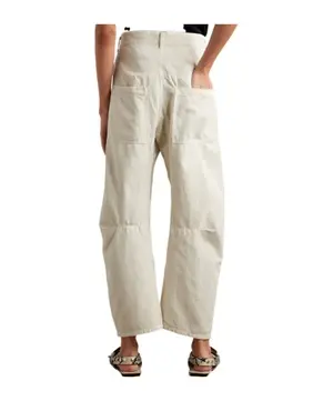 NILI LOTAN Shon Cotton And Linen-blend Twill Tapered Pants - Ecru