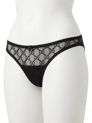Gucci Logo Lace Briefs - Black