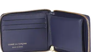 Comme Des Garçons Leather Zipper Wallet - Blue