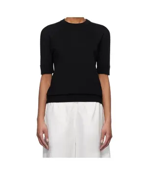 JIL SANDER Crewneck T-shirt With Ribbed Details - Black