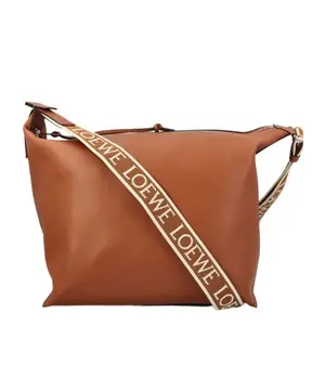 Loewe Cubi Jacquard Strap Crossbody Bag - Brown