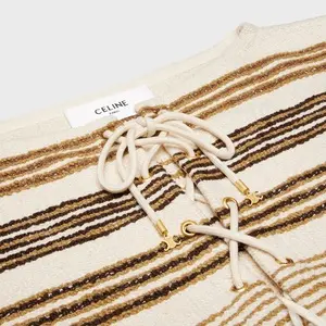 Celine Striped Cotton Tweed Baja Mini Dress