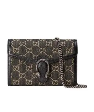 Gucci Dionysus Gg Mini Chain Bag - Black