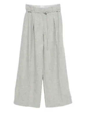 Brunello Cucinelli Pleated Belted Trousers - Gray
