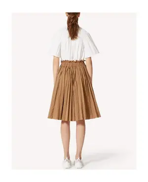 Red Valentino Pleated Skirt With Ruffle Detail