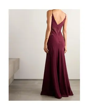 Gabriela Hearst Lace Insert Suspender Maxi Dress