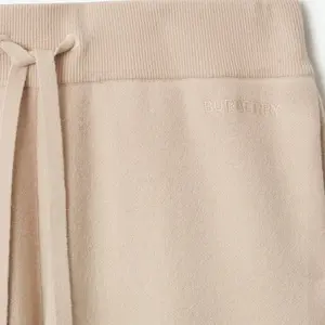Burberry Cashmere Drawstring Sweatpants - Nude