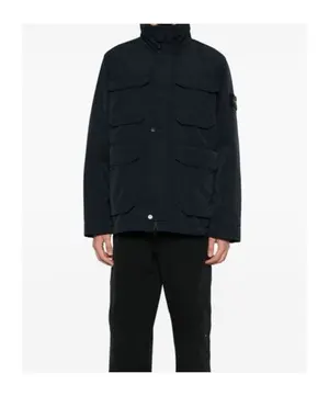 Stone Island Compass Badge Funnel Neck Puffer Jacket - Blue