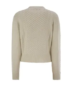 Fabiana Filippi Cable-knit Embellished Jumper - Nude