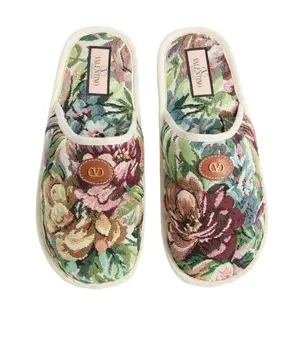 Valentino Garavani Floral Patterned Slippers