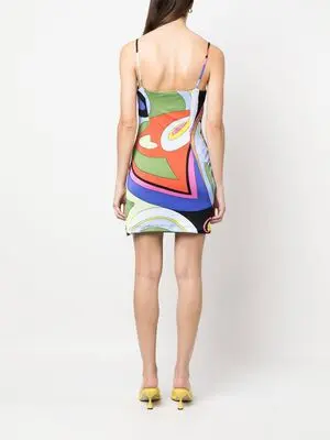 Moschino Graphic-print Mini Dress With Side Slit