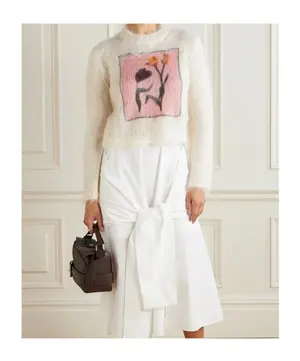 Marni Floral Intarsia Knit Round Neck Sweater