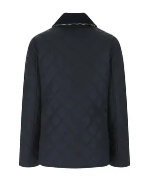 Burberry Quilted Buttoned Jacket - Blue