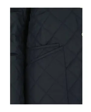 Burberry Quilted Buttoned Jacket With Corduroy Collar - Blue