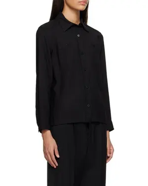 A.p.c. Long Sleeve Buttoned Shirt With Logo