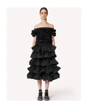 Red Valentino Ruffled Boatneck Dress