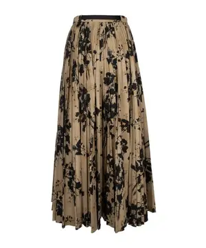Dior Pleated Floral Print Maxi Skirt