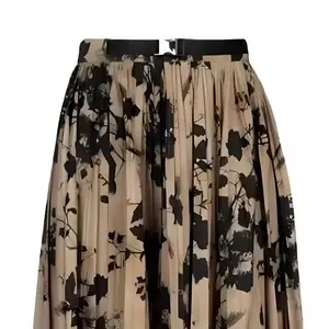 Dior Pleated Floral Print Maxi Skirt