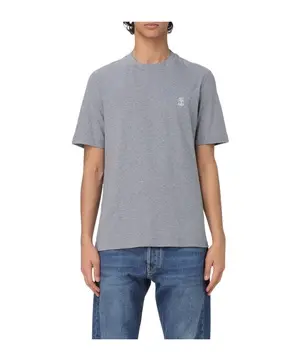 Brunello Cucinelli Logo Crewneck T-shirt - Gray