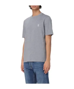 Brunello Cucinelli Logo Crewneck T-shirt - Gray