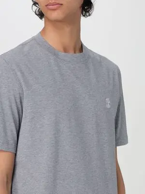 Brunello Cucinelli Logo Crewneck T-shirt - Gray