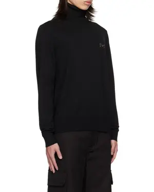 Dolce & Gabbana Turtleneck Sweater With Metal Logo Plaque