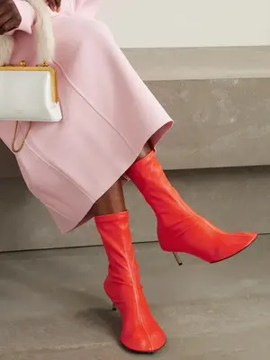 JIL SANDER Exaggerated Round Toe Thin Heeled Ankle Boots