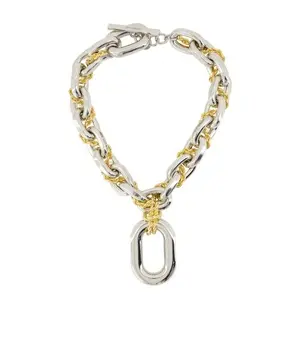 Rabanne Chain Necklace With Gold Details - Yellow