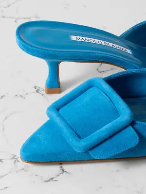Manolo Blahnik Pointed Toe High Heel Sandals - Blue
