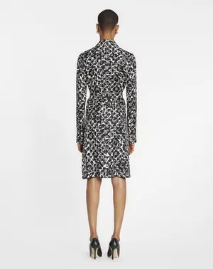 LANVIN Long-sleeved Floral Print Belted Dress