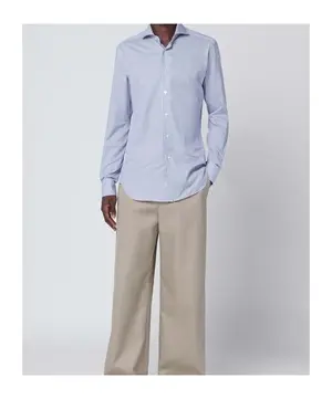 XACUS Striped Long-sleeved Shirt - Blue