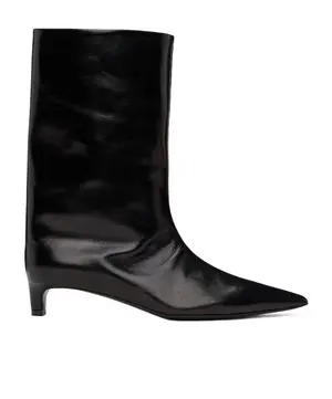 JIL SANDER Pointed Toe Slip-on Boots - Black