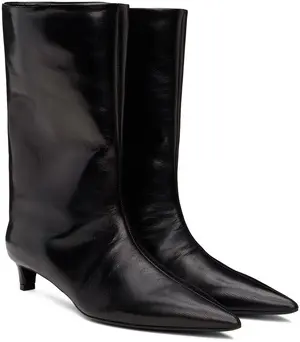 JIL SANDER Pointed Toe Slip-on Boots - Black