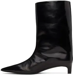 JIL SANDER Pointed Toe Slip-on Boots - Black