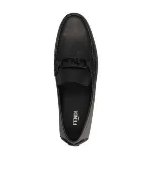 Fendi Shadow Ff Embossed Slip-on Loafers - Black