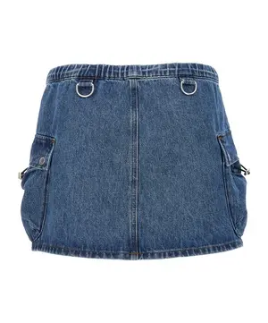 Coperni Drawstring Waist Denim Mini Skirt