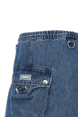 Coperni Drawstring Waist Denim Mini Skirt