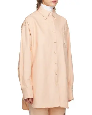 Raf Simons Oversized Logo Patch Denim Shirt - Nude